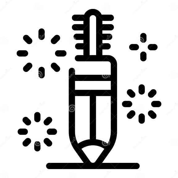 Pencil Drawing on Surface Creating Sparkling Effect Icon Stock ...