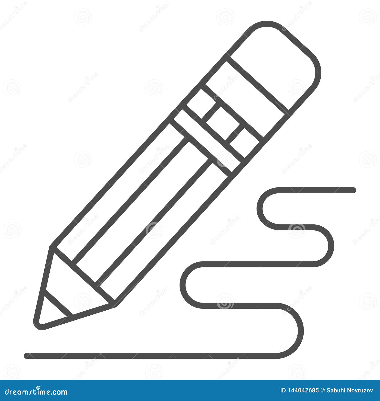 Pencil Drawing Thin Line Icon. Pencil and Line Vector Illustration ...