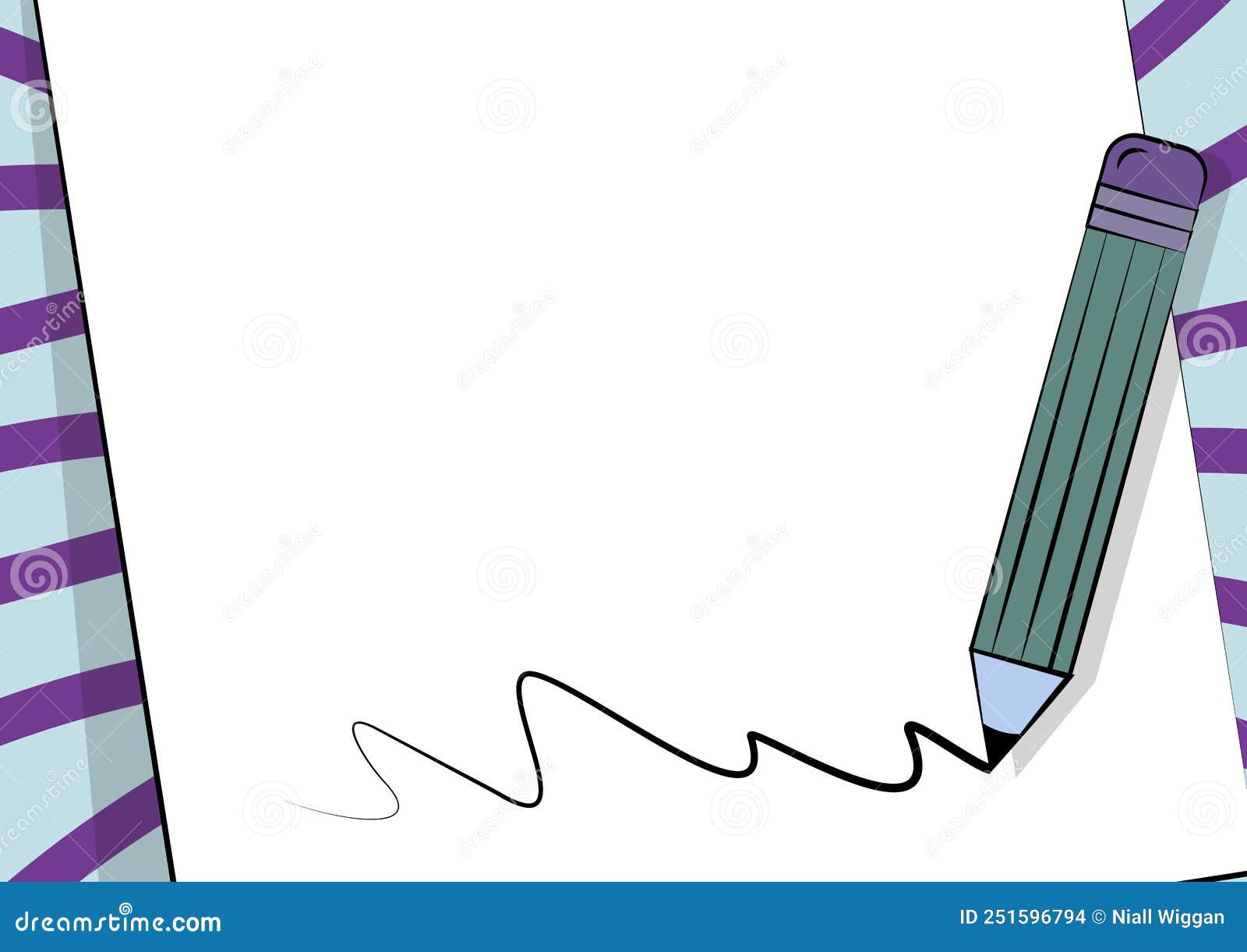 Pencil Drawing on Top of Sheet of Paper Scribble Drawing Line. Pen with ...