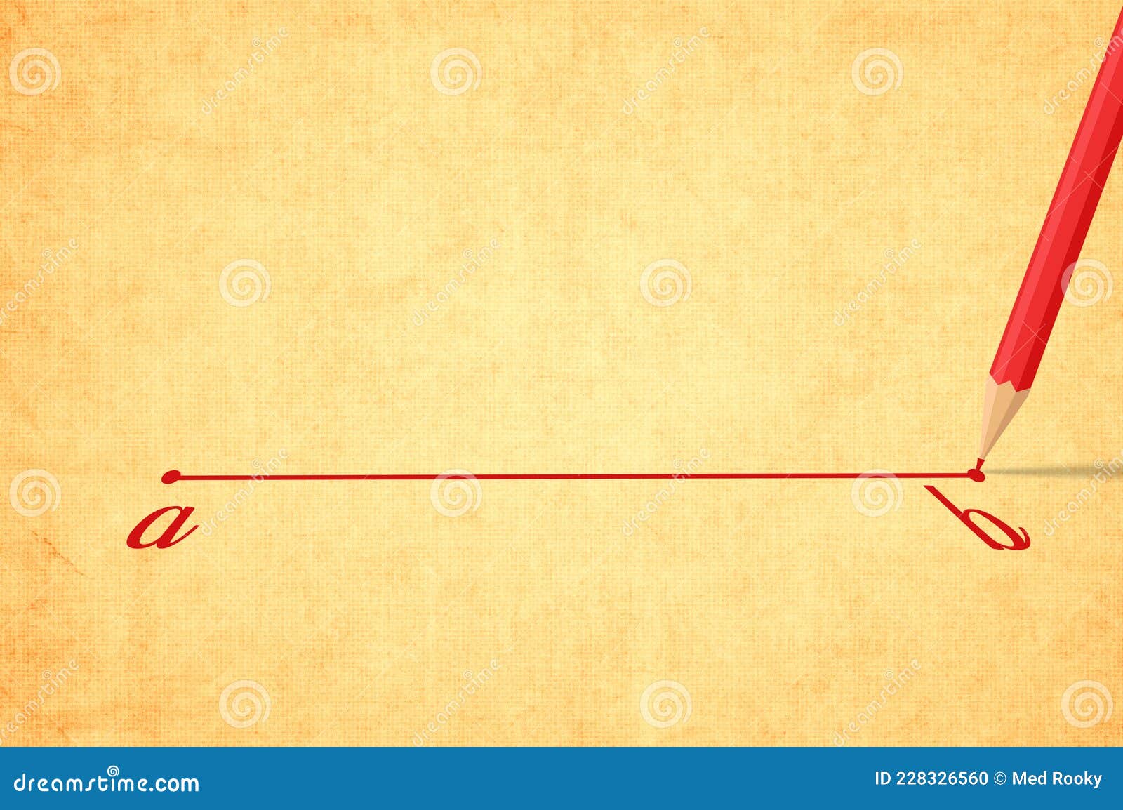Pencil Drawing Two Points and Connecting Point B with Point a on ...