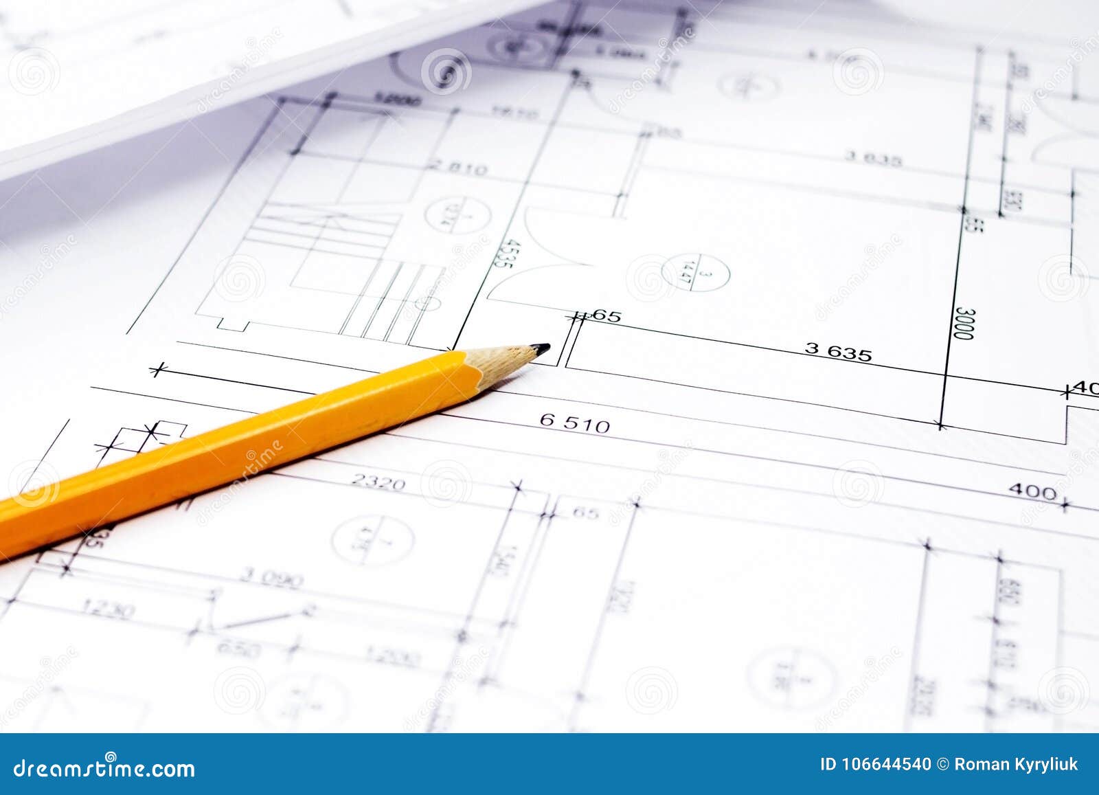 Pencil on Drawings with Drafts. Stock Photo - Image of crayon, paper ...