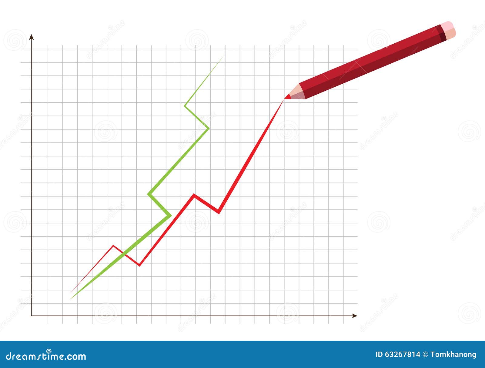 Pencil Drawn Business Graph Concept Vector Design. Stock Vector ...