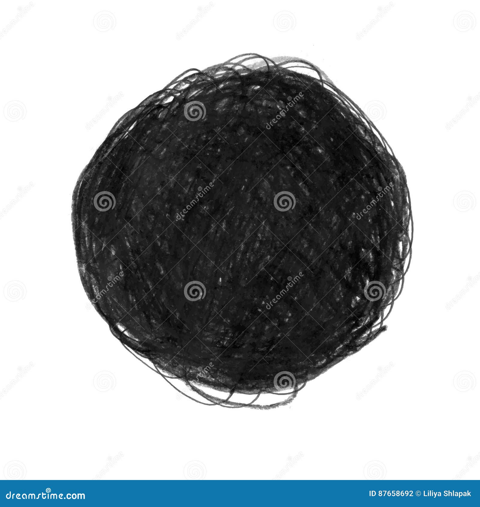 Pencil drawn round shaped stock vector. Illustration of simple - 87658692