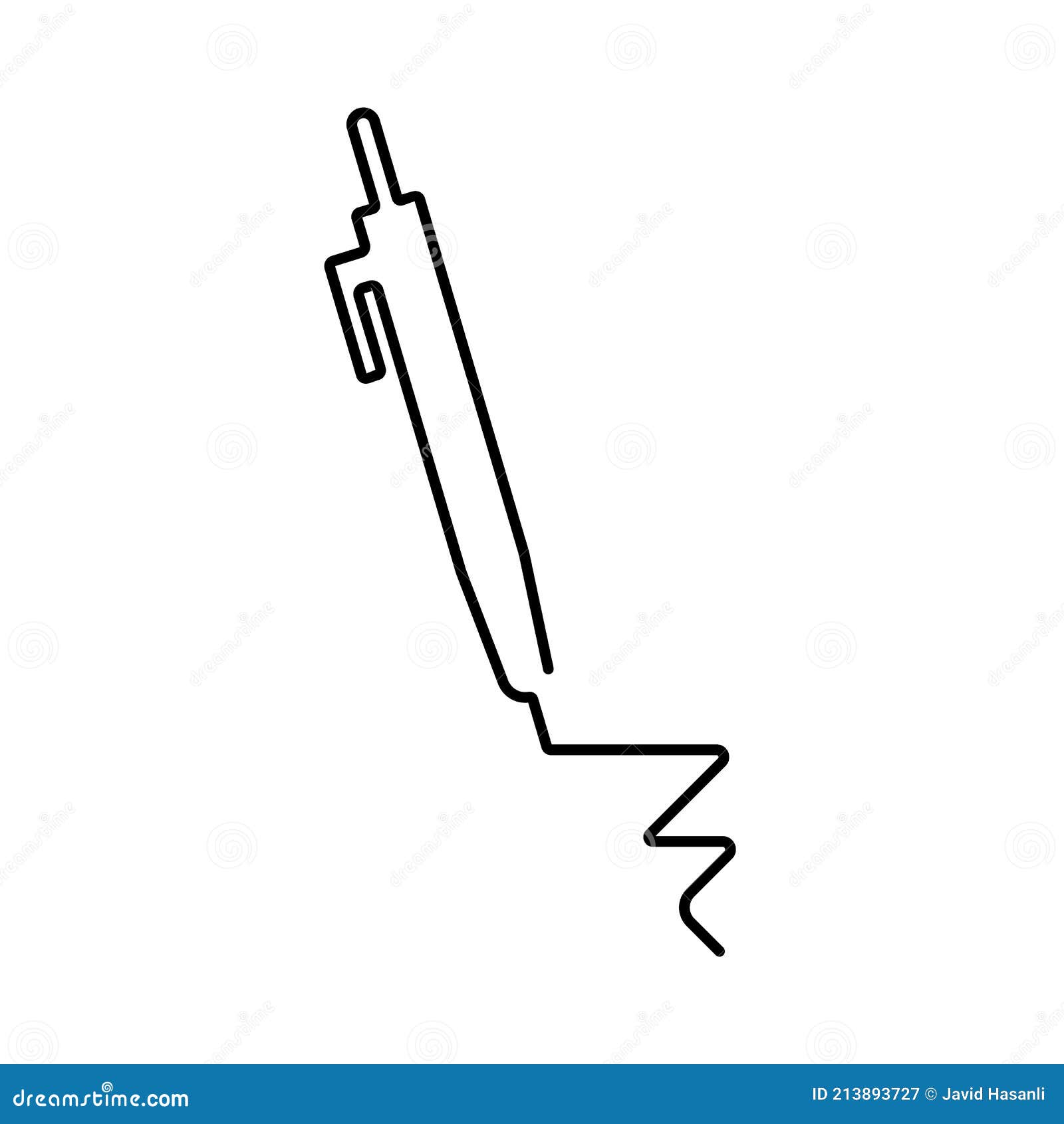 A Pencil is Drawn by a Single Black Line on a White Background ...