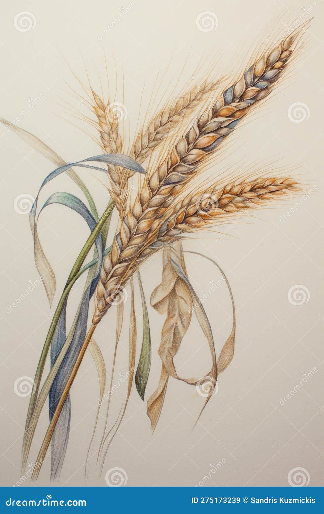 Pencil Drawn Wheat. Generative AI Stock Illustration - Illustration of ...