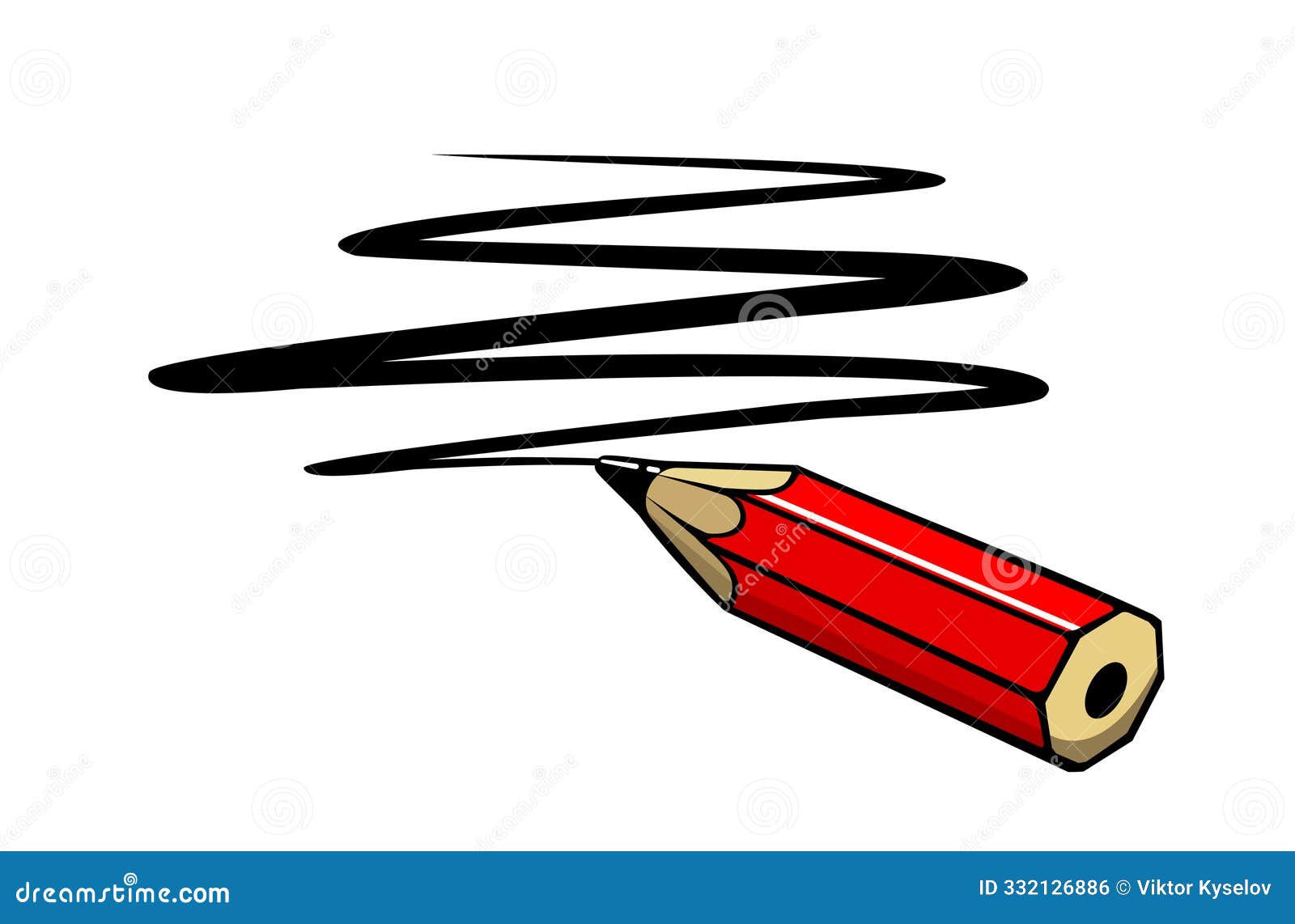 Red Pencil Draws A Line. Underline In Red On A White Background ...