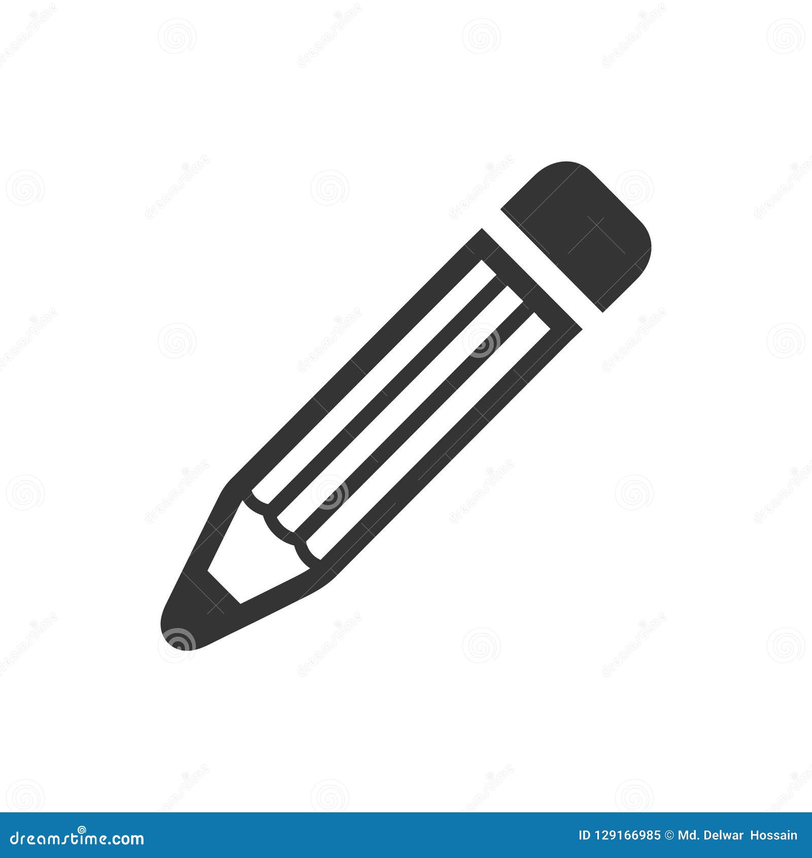 Pencil edit icon stock vector. Illustration of pencil - 129166985