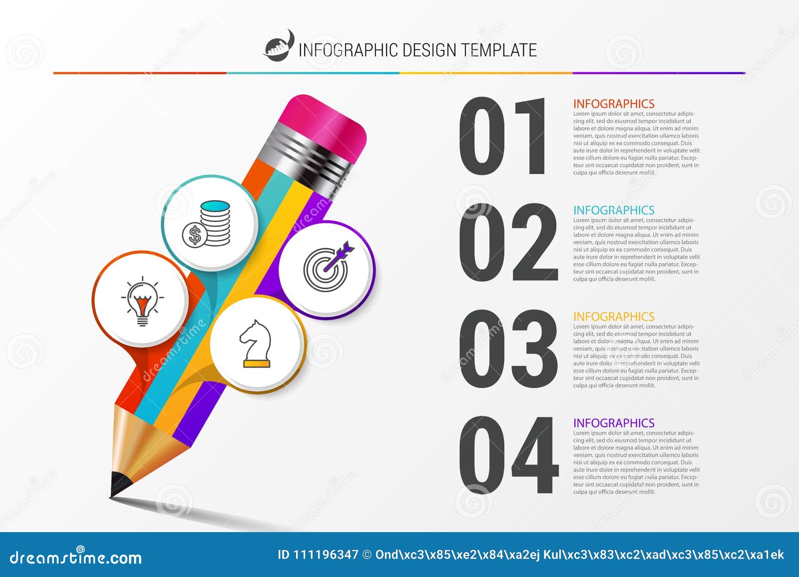 Pencil. Education Concept. Infographic Design Template Stock Vector ...