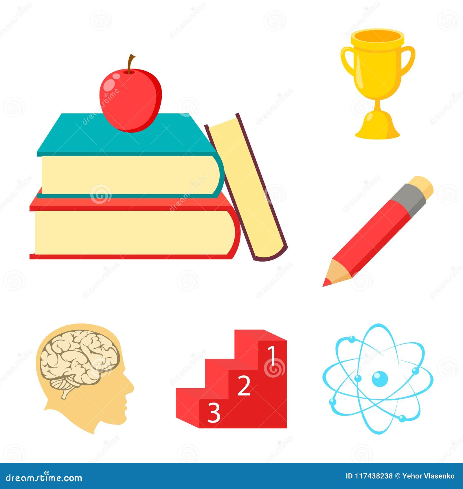 School and Education Cartoon Icons in Set Collection for Design.College ...
