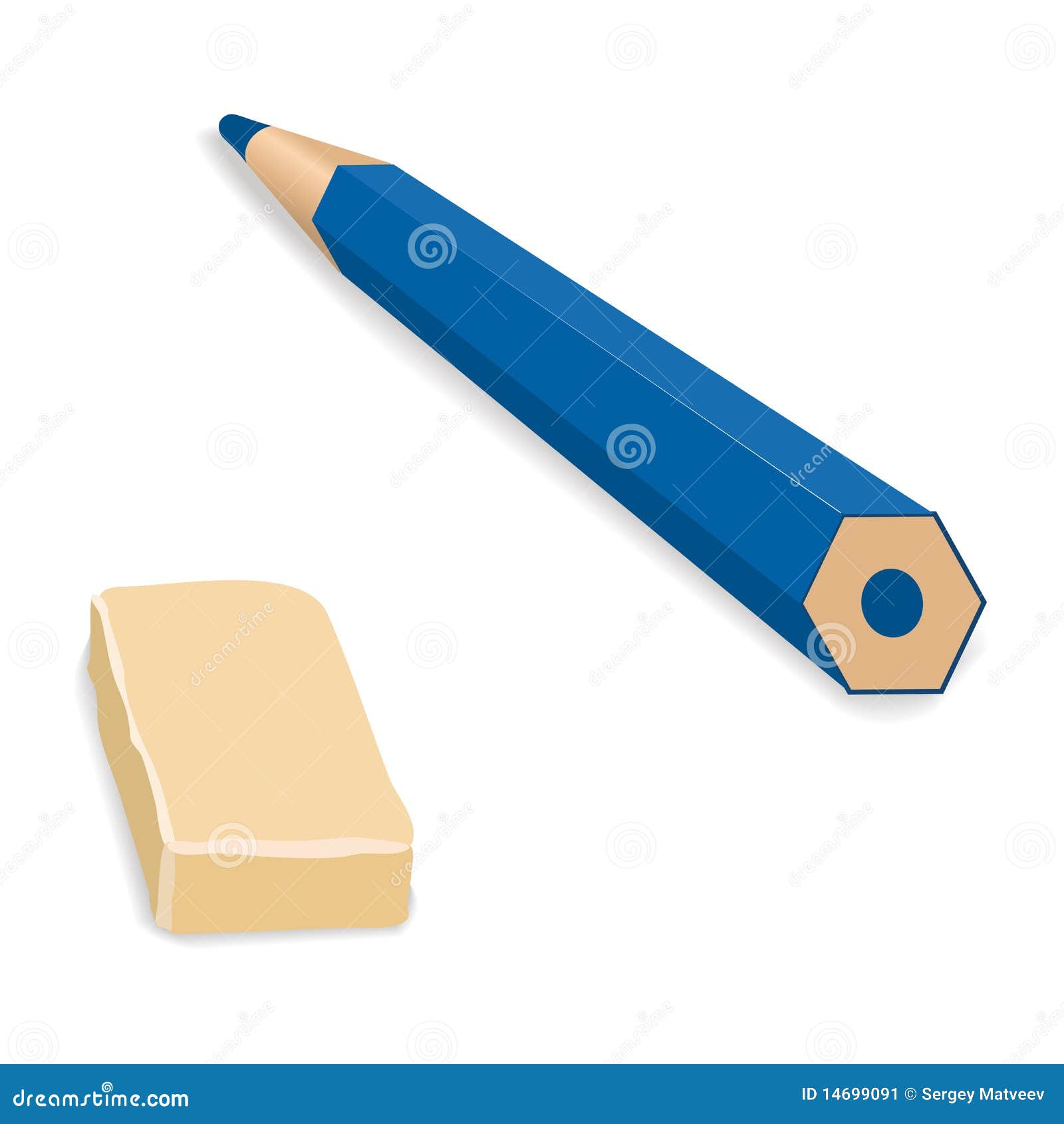 Pencil eraser stock vector. Illustration of wood, object - 14699091