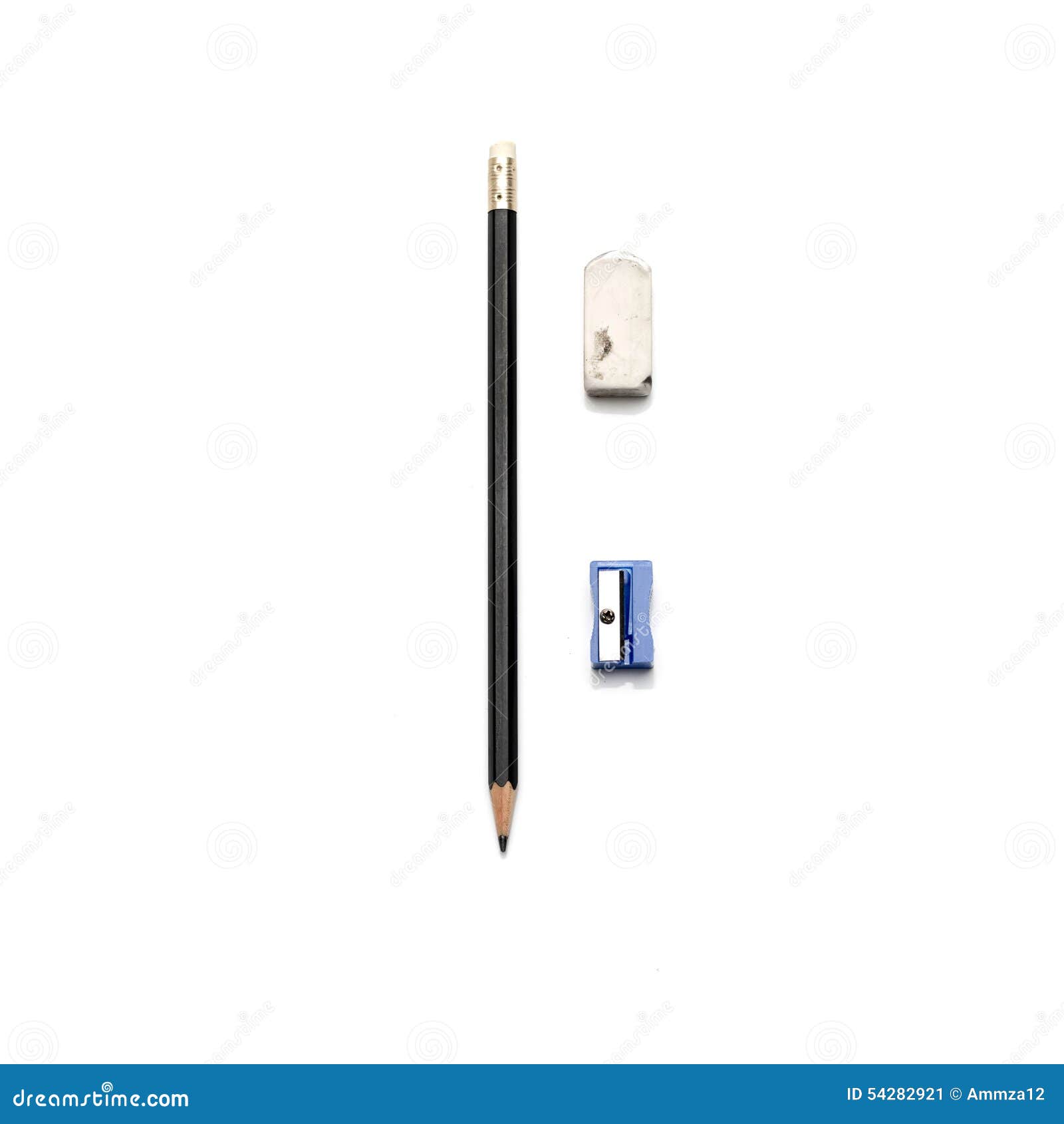 Pencil Eraser and Sharpener Stock Image - Image of cutout, background ...