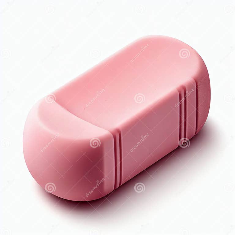 Pencil Eraser a Small, Pink Eraser with a Soft, Rounded Shape a Stock ...