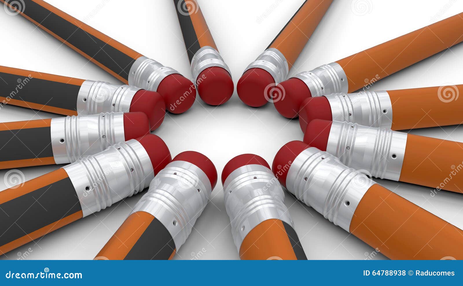 Pencil Erasers Circular Pattern Stock Illustration - Illustration of ...