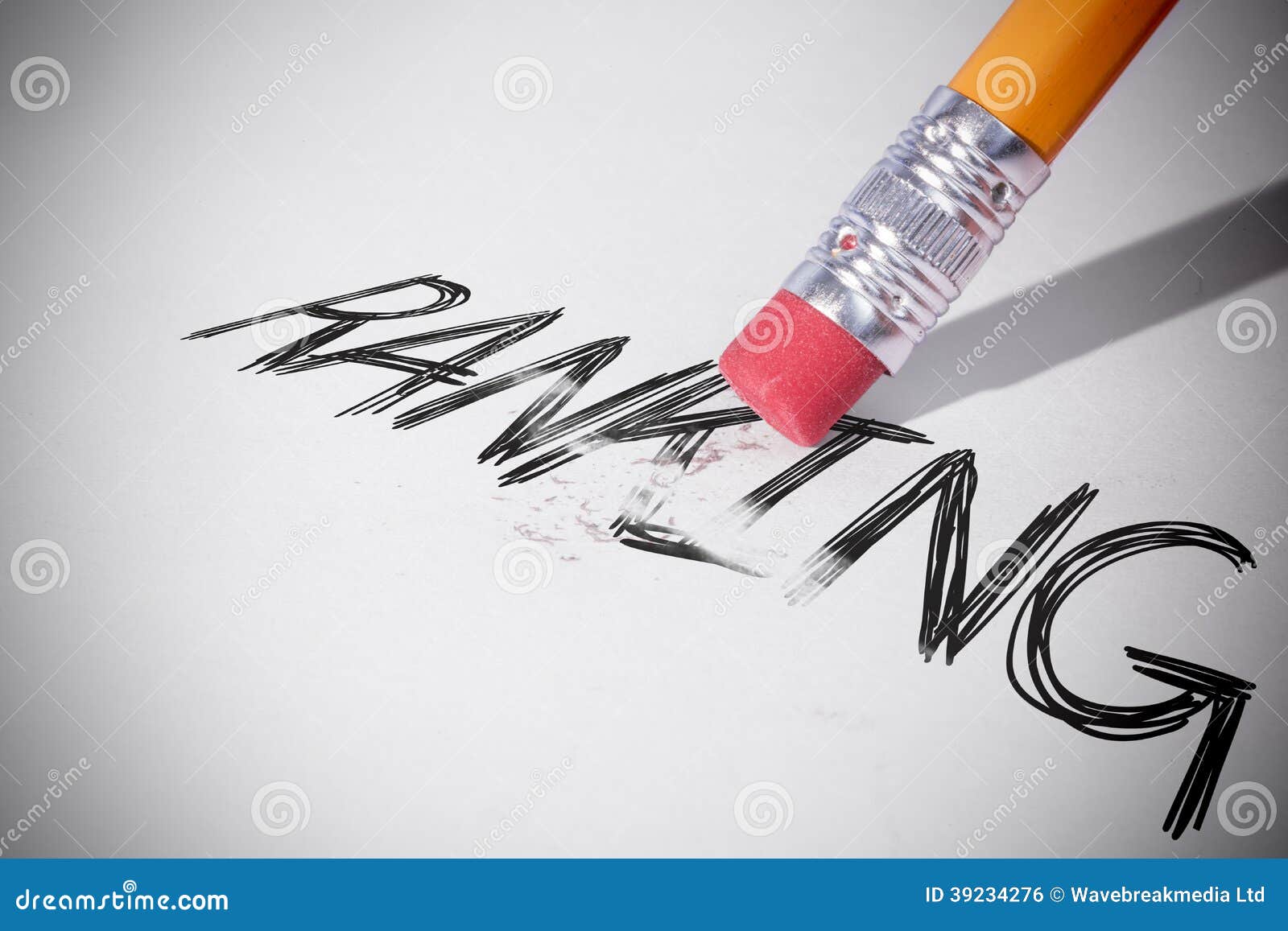 Pencil Erasing the Word Ranking Stock Photo - Image of people, word ...