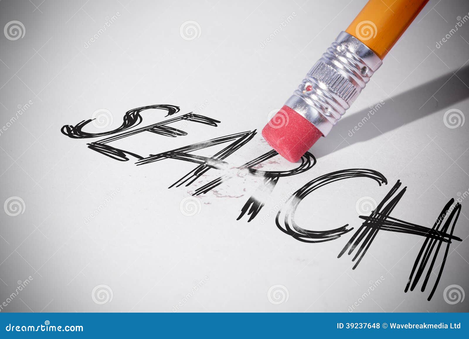 Pencil Erasing the Word Search Stock Photo - Image of erasing, people ...