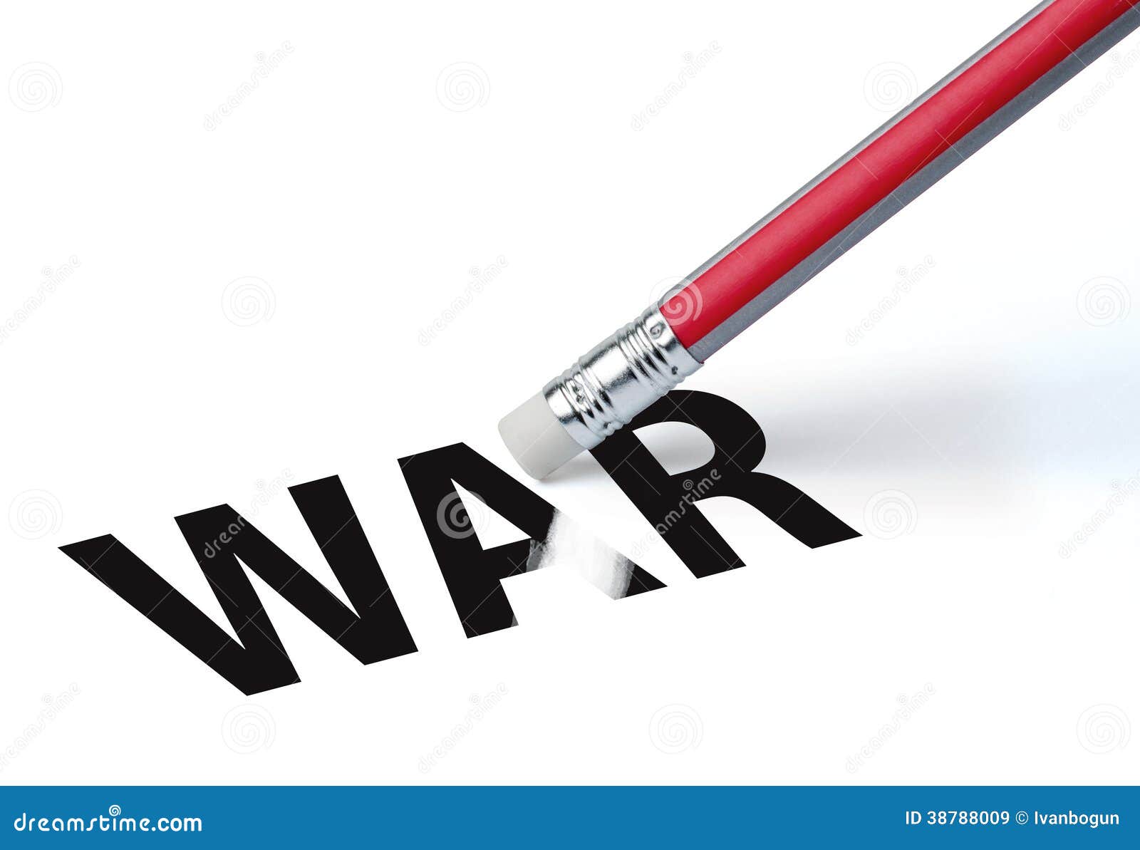 Pencil Erasing the Word WAR Stock Image - Image of whiten, reduction ...
