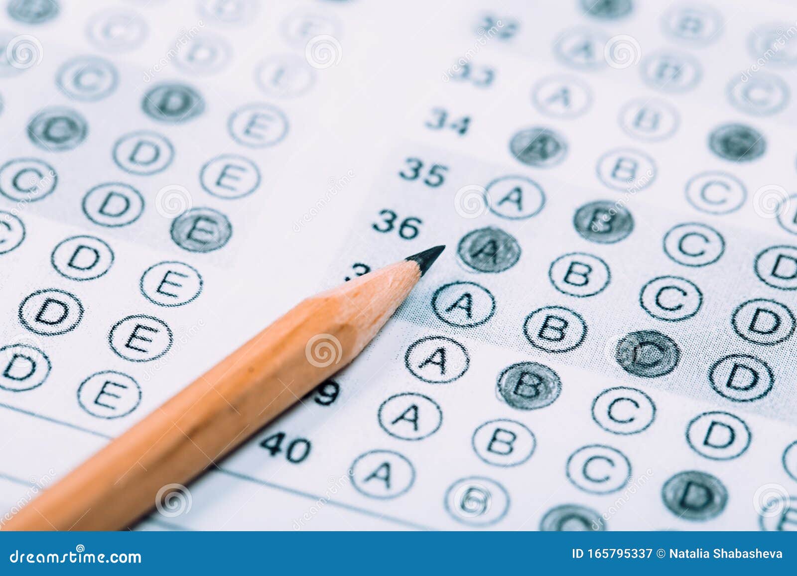 Pencil for the Exam. Printed School Test Stock Image - Image of ...