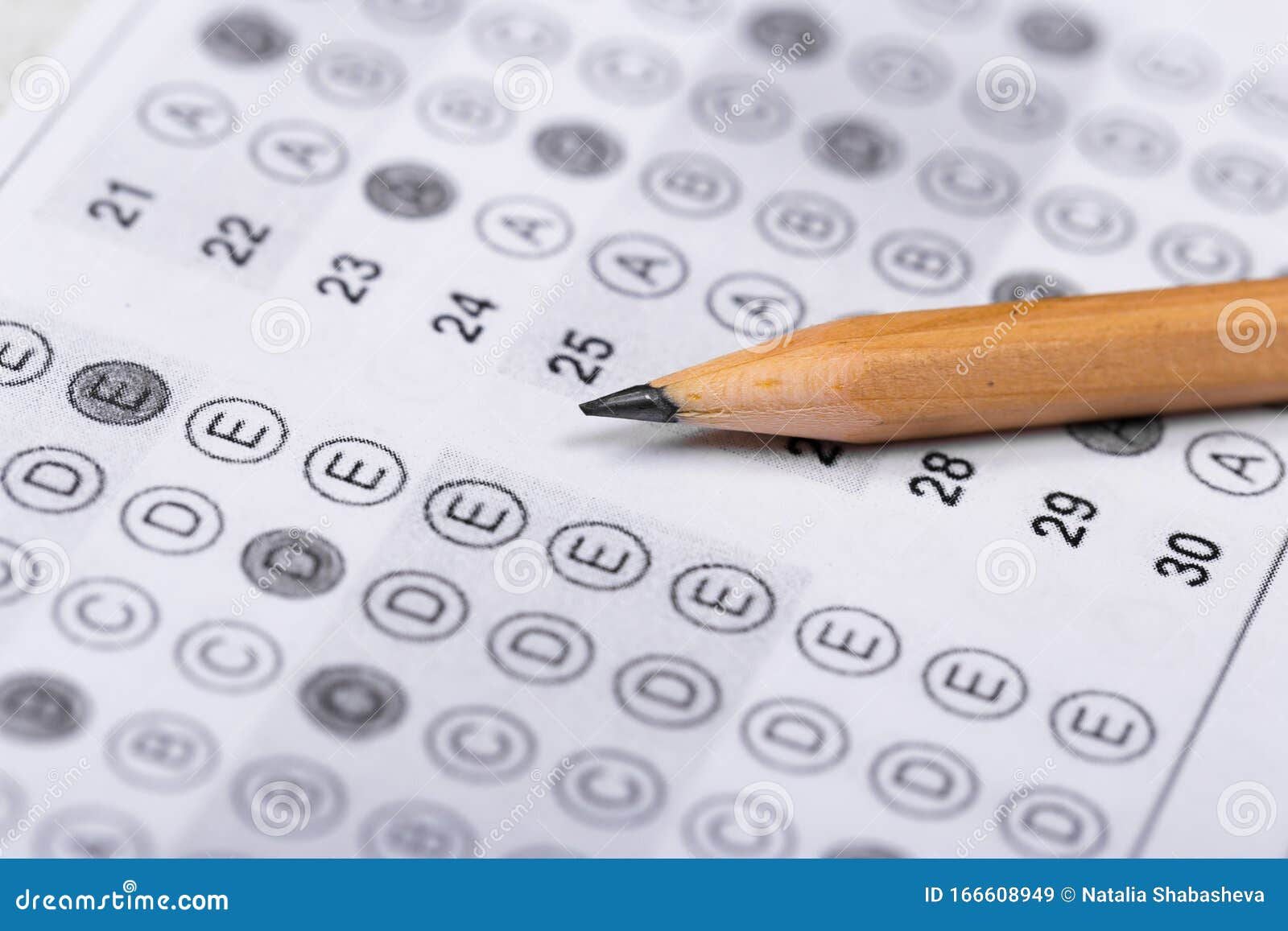 Pencil for the Exam. Printed School Test Stock Image - Image of form ...