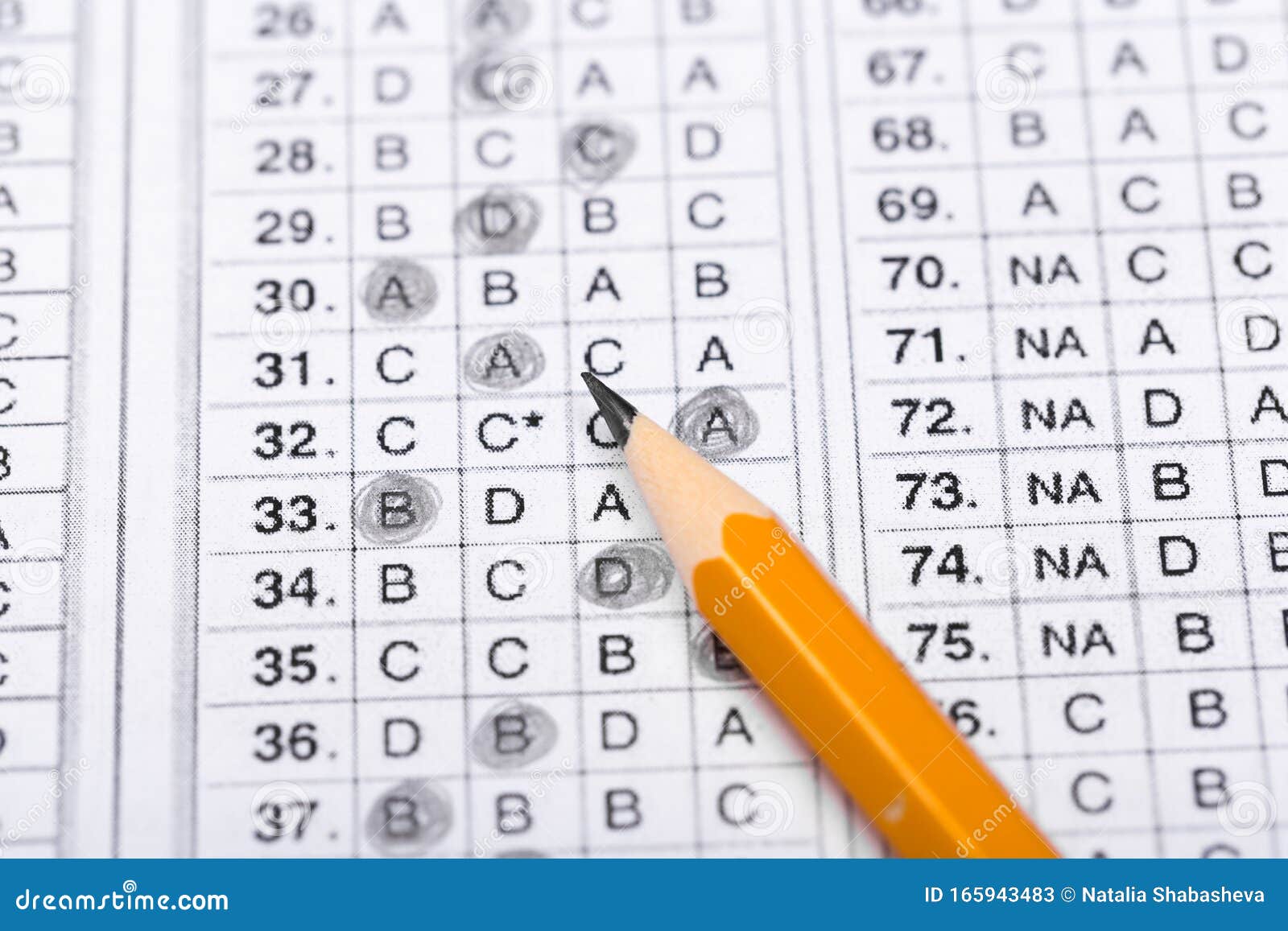 Pencil for the Exam. Printed School Test Stock Image - Image of correct ...