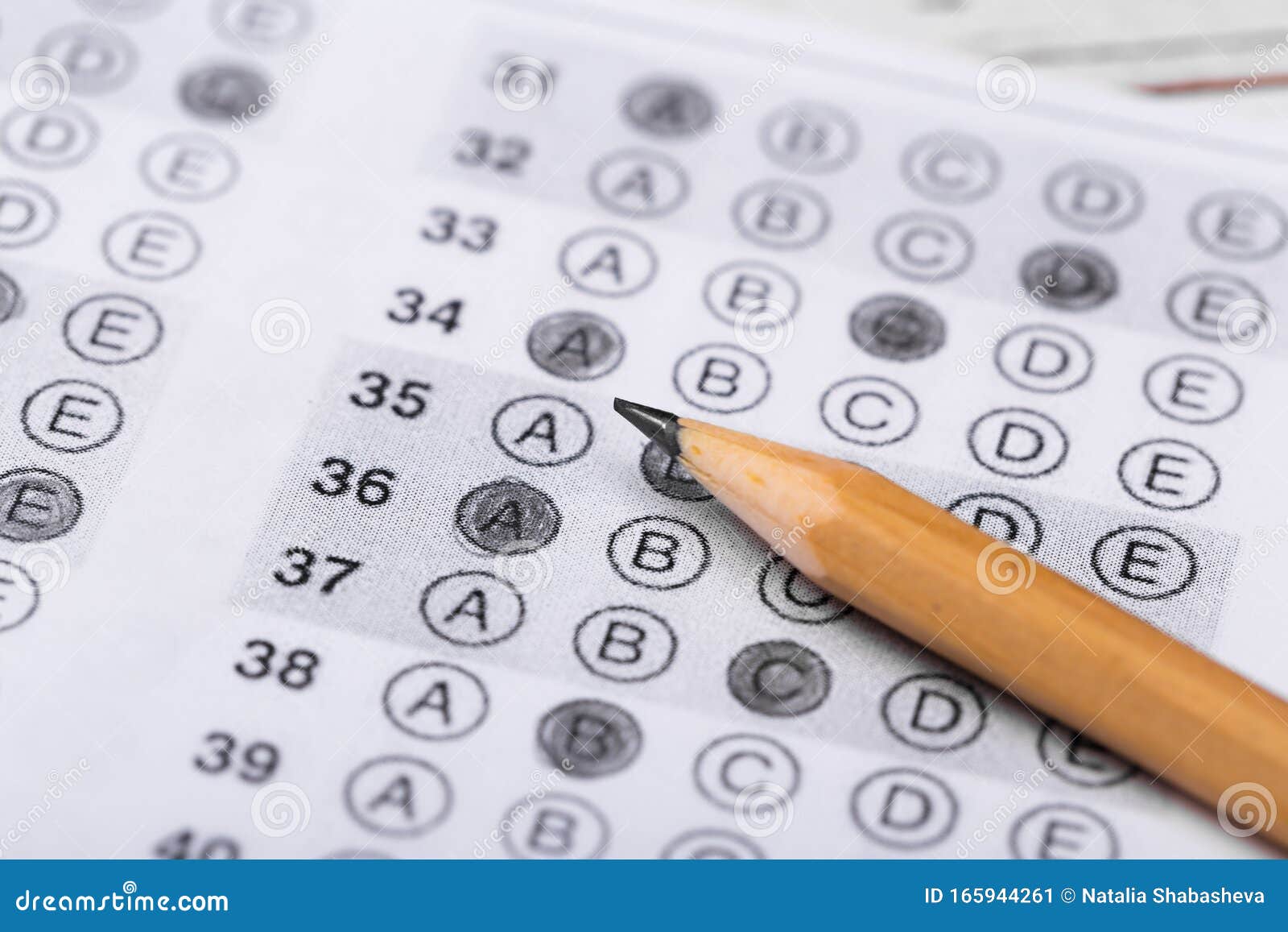 Pencil for the Exam. Printed School Test Stock Image - Image of ...