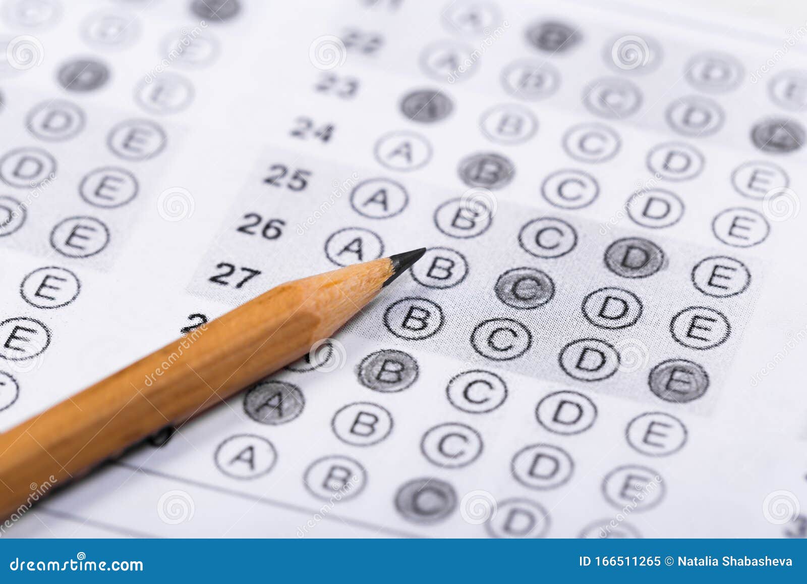 Pencil for the Exam. Printed School Test Stock Image - Image of ...