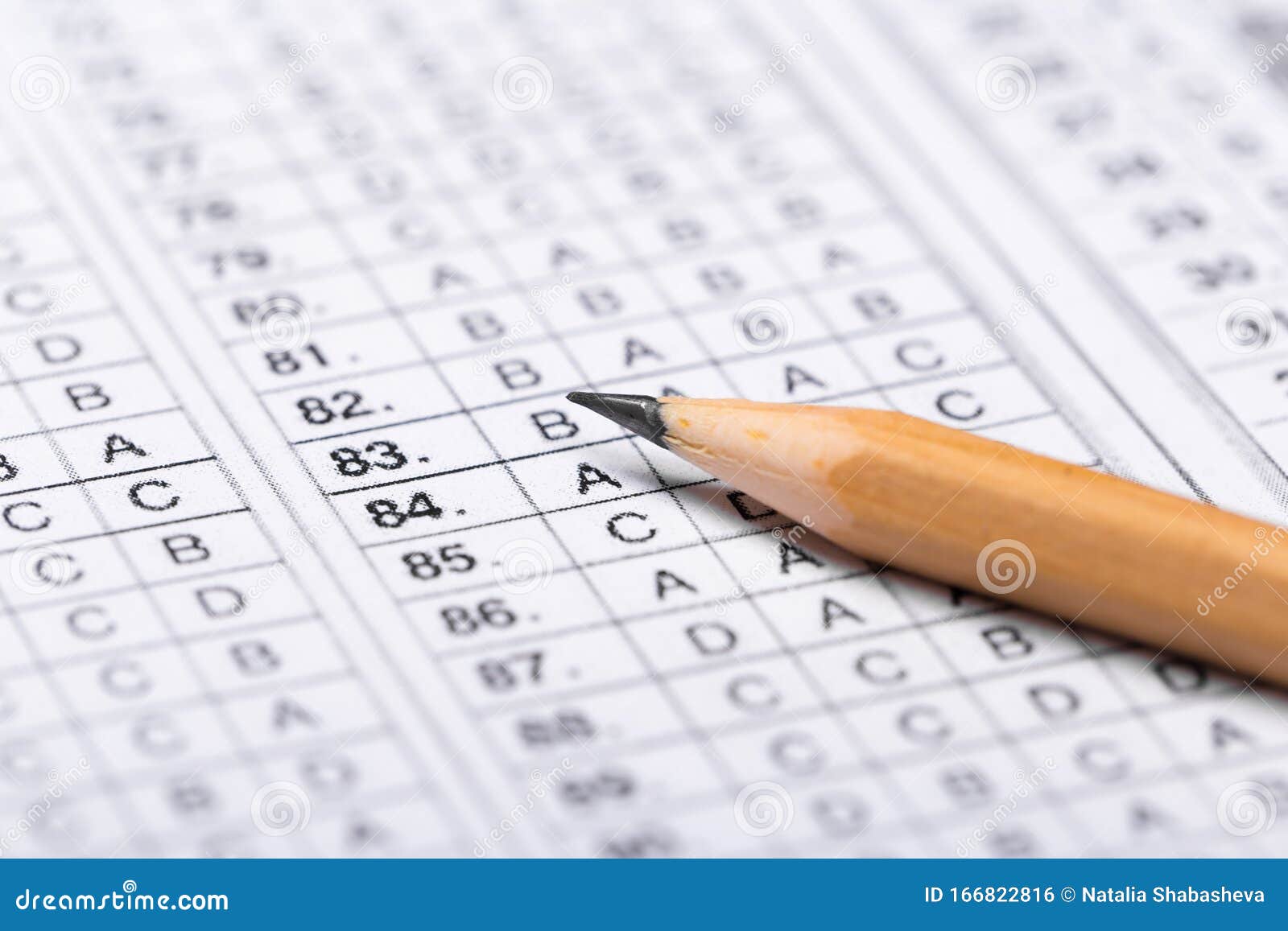 Pencil for the Exam. Printed School Test Stock Photo - Image of ...
