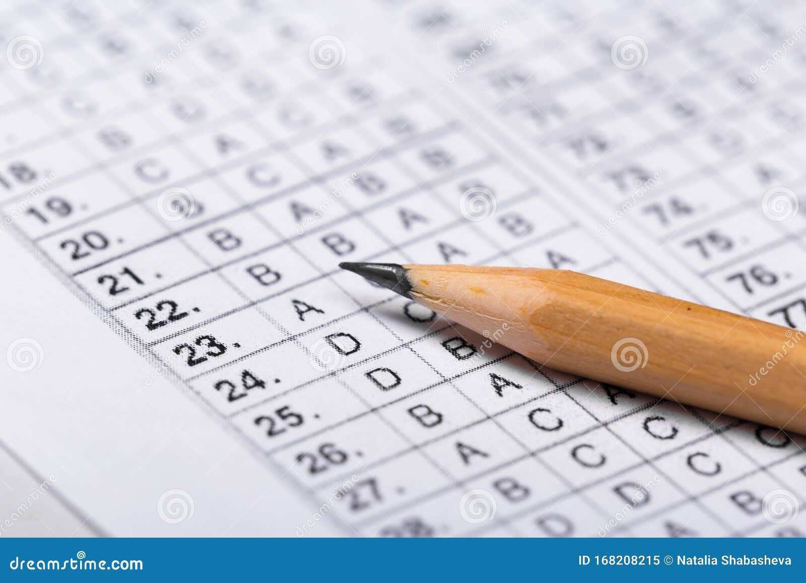 Pencil for the Exam. Printed School Test Stock Image - Image of bubble ...