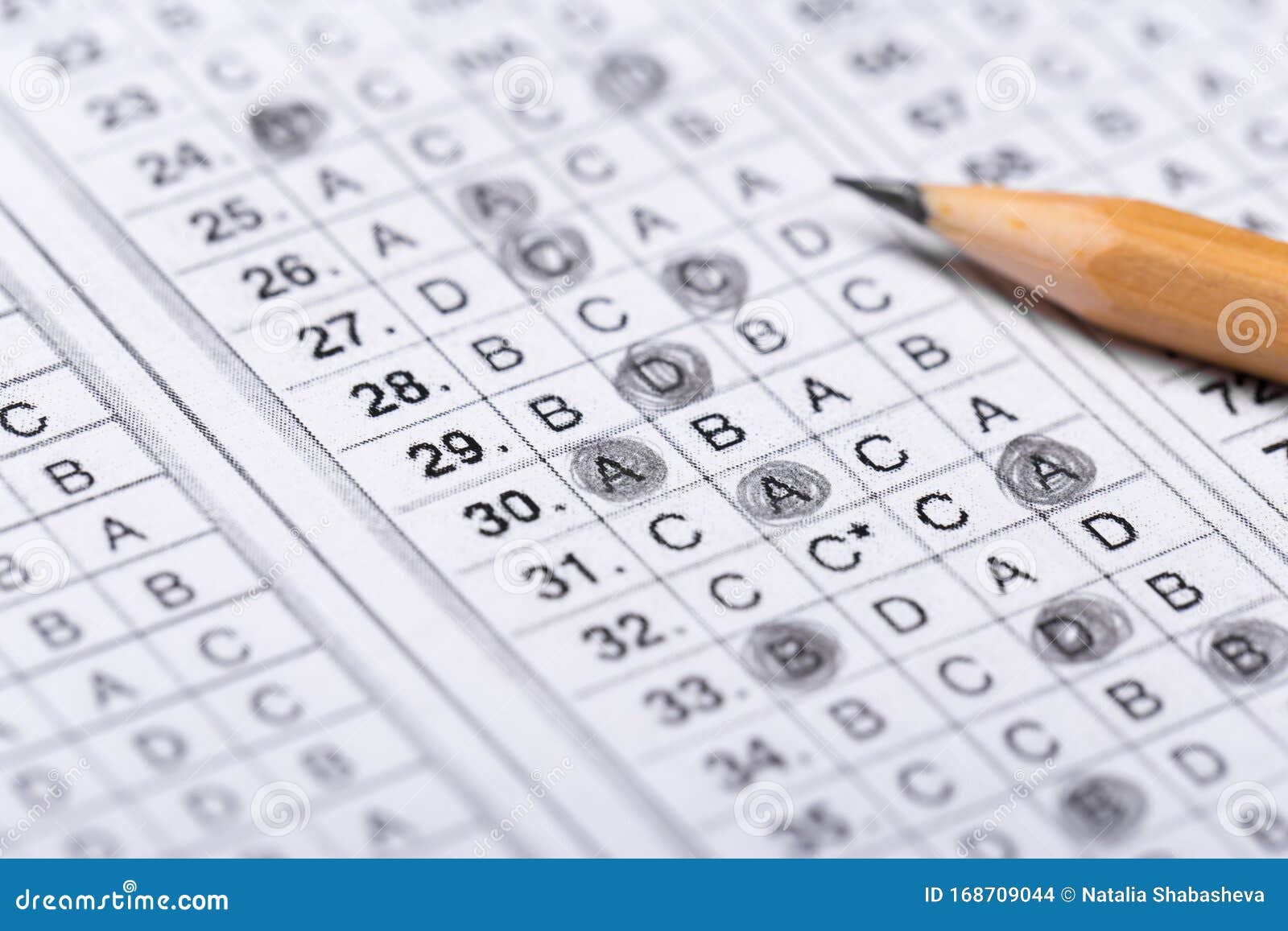 Pencil for the Exam. Printed School Test Stock Photo - Image of ...