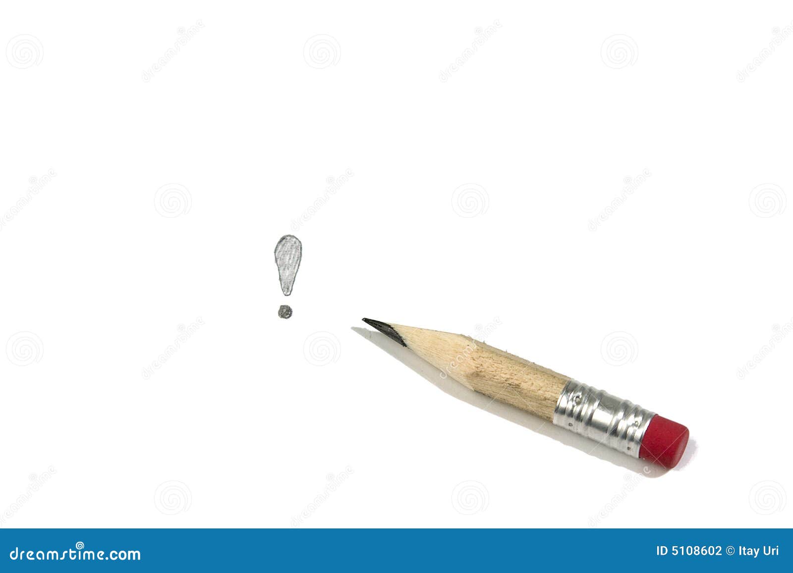 Pencil and Exclamation Mark Stock Photo - Image of indication, note ...