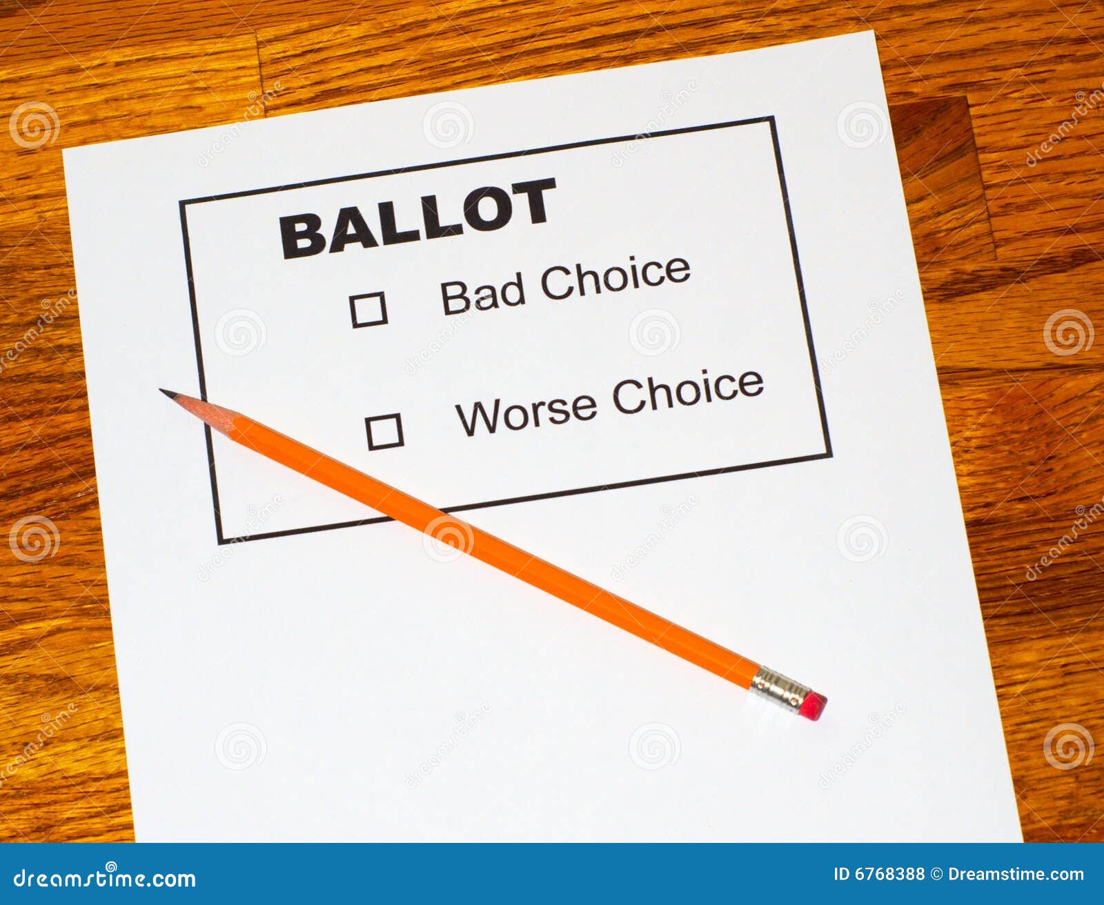 Pencil on Fake Ballot stock photo. Image of eraser, sharpened - 6768388