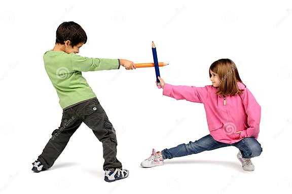 Pencil fight stock photo. Image of happy, play, school - 28564064