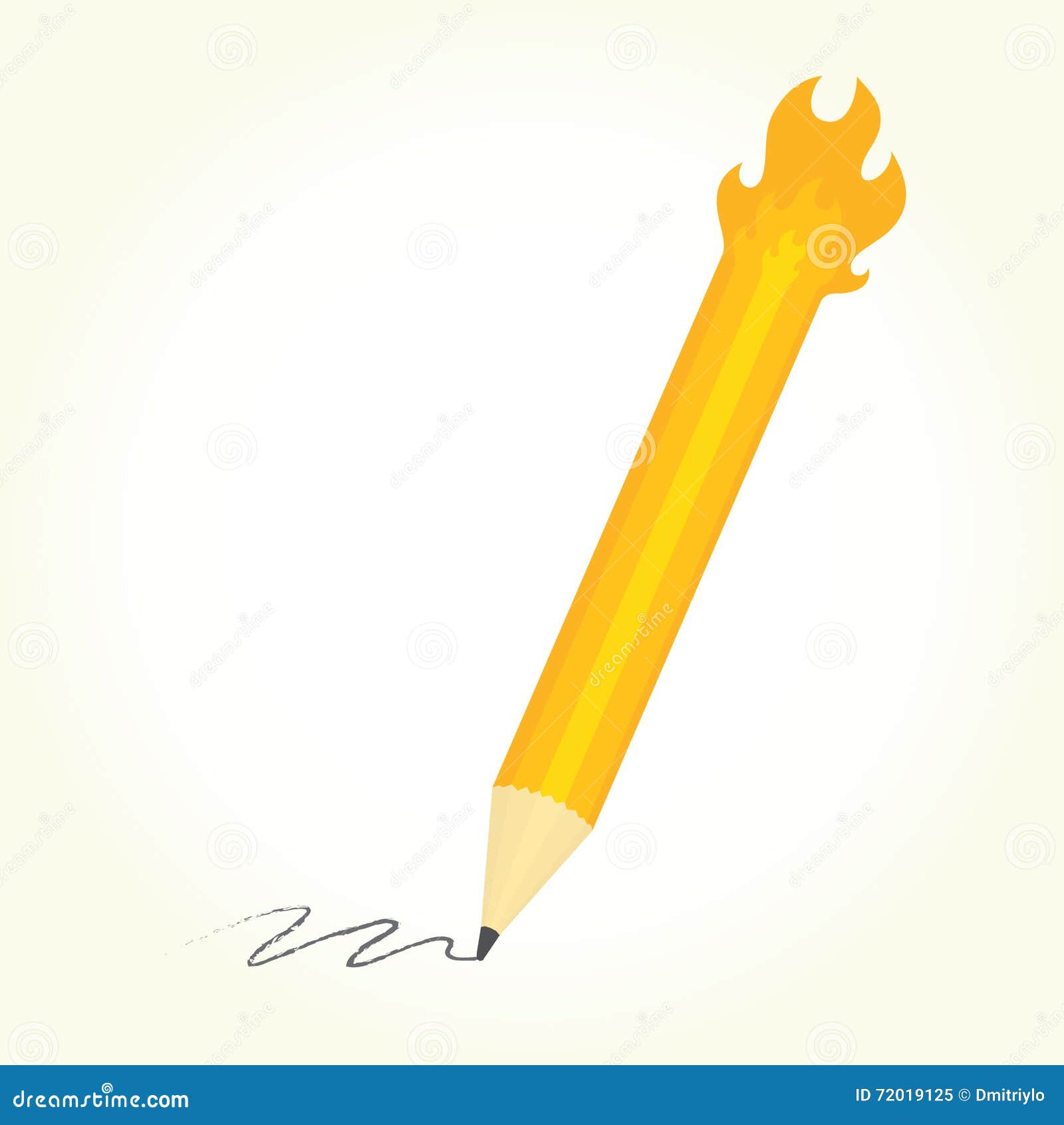 Pencil is on fire vector stock vector. Illustration of school - 72019125