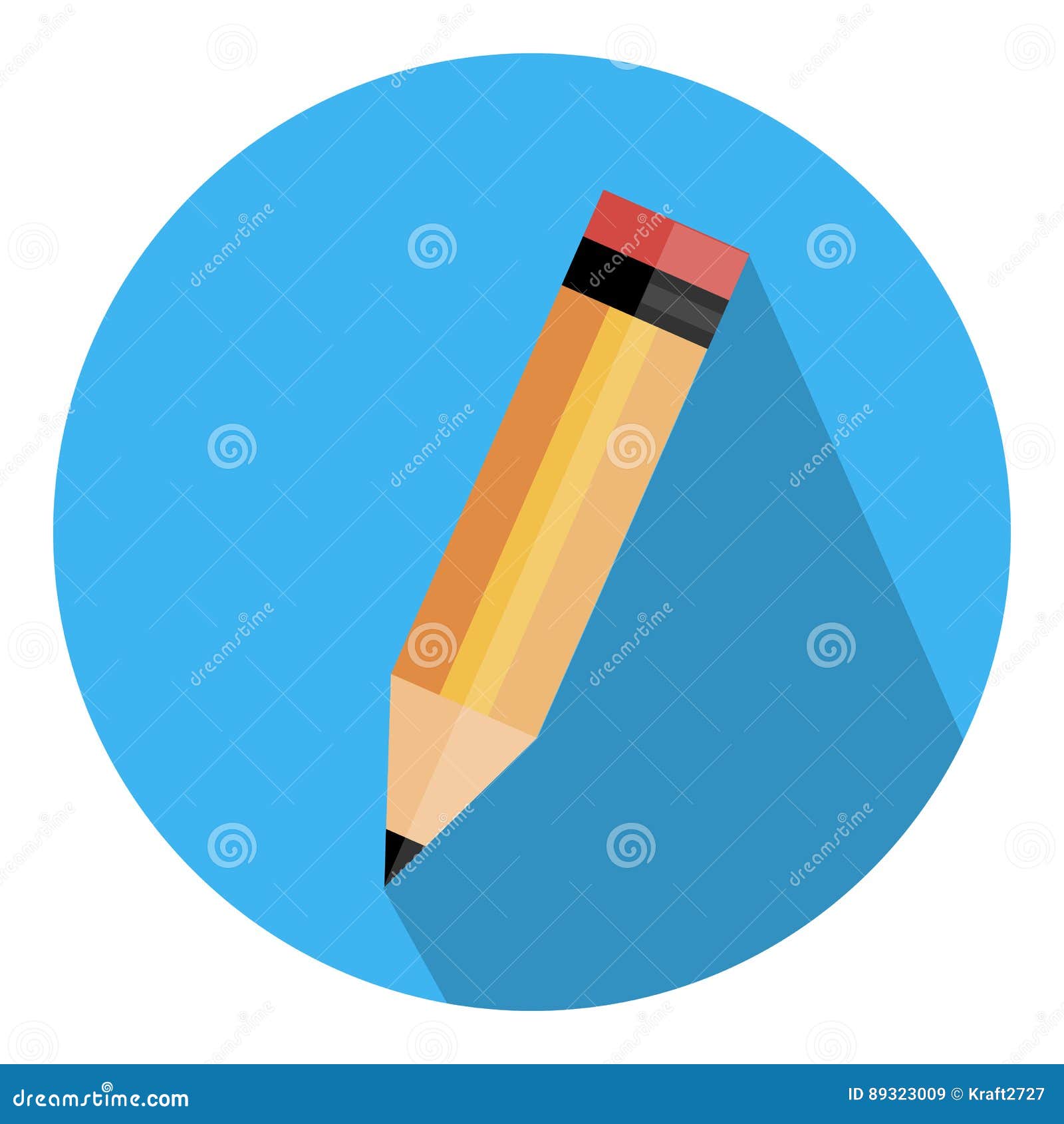 Pencil in a flat design stock vector. Illustration of creativity - 89323009