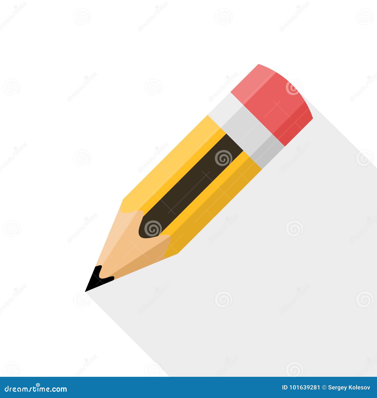 Pencil. Flat Design Vector Icon Stock Vector - Illustration of flat ...
