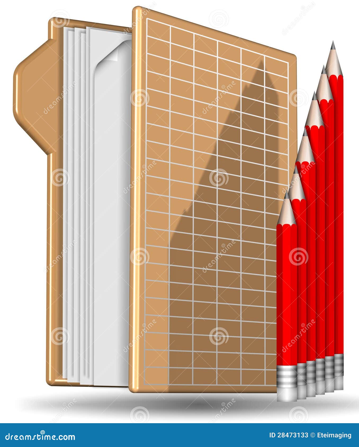 Pencil folder chart stock illustration. Illustration of shadow - 28473133