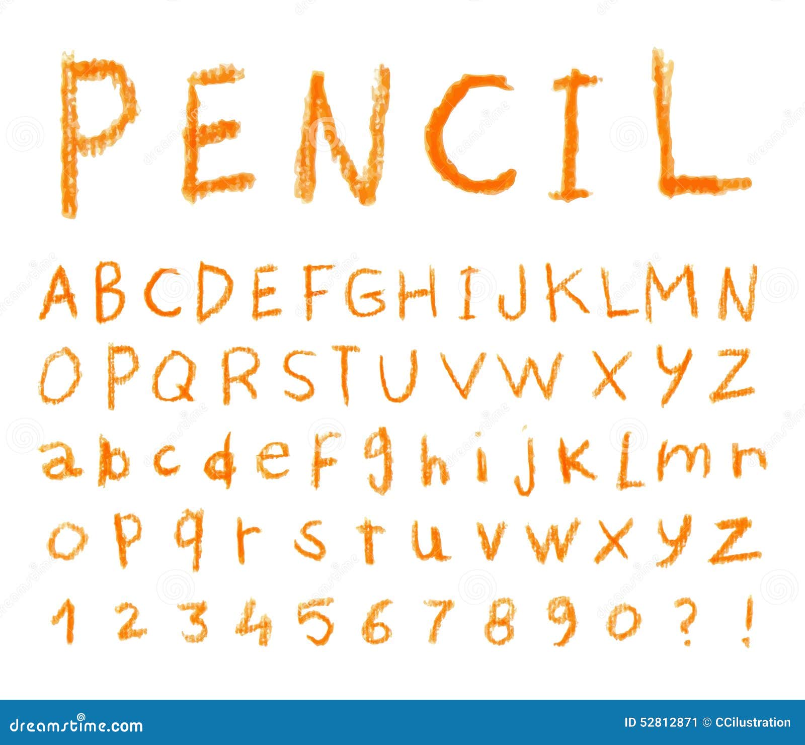 Pencil Font And Alphabet Vector, Sketch Typeface Letter And Number ...