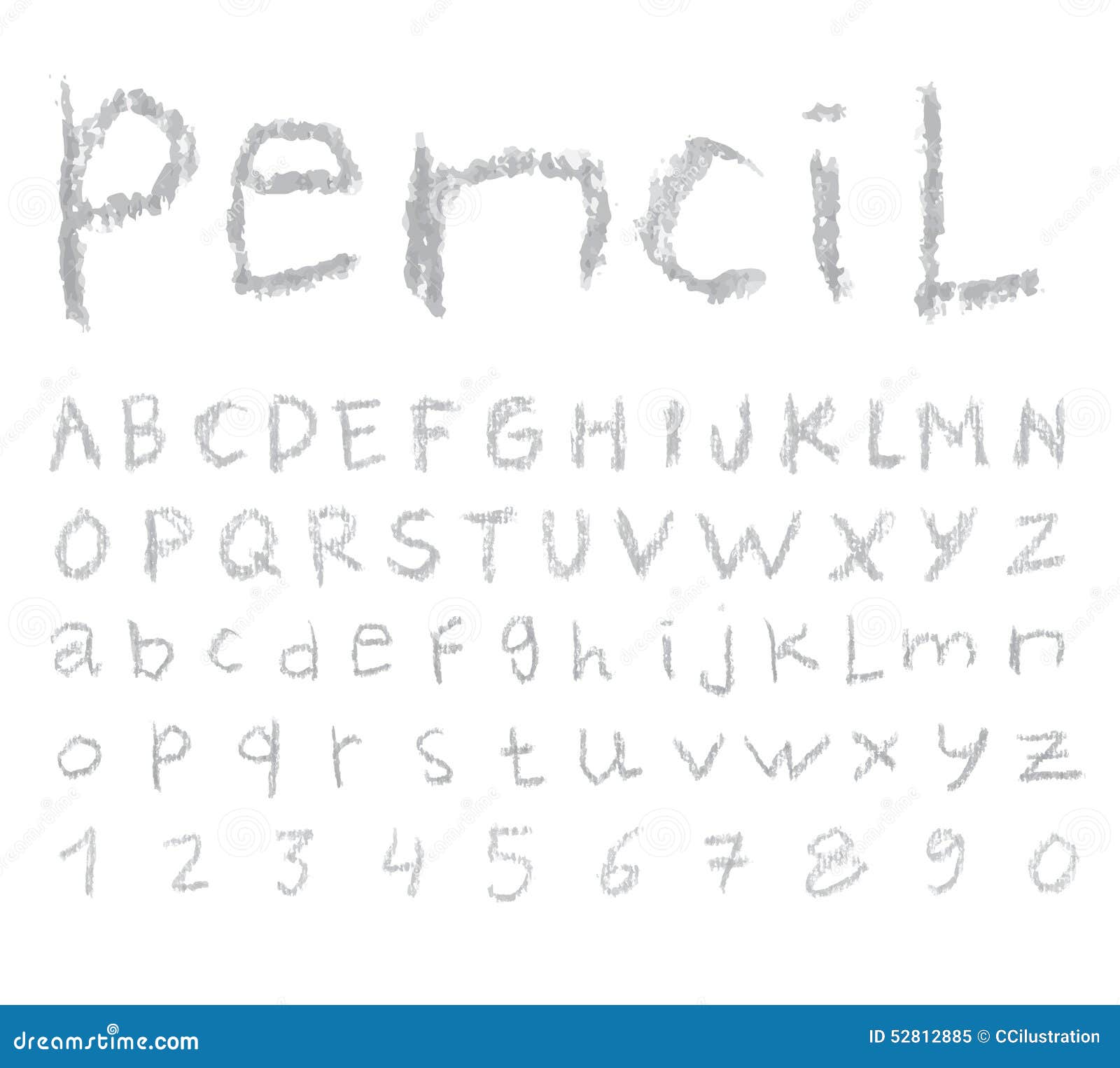 Pencil Font And Alphabet Vector, Sketch Typeface Letter And Number ...