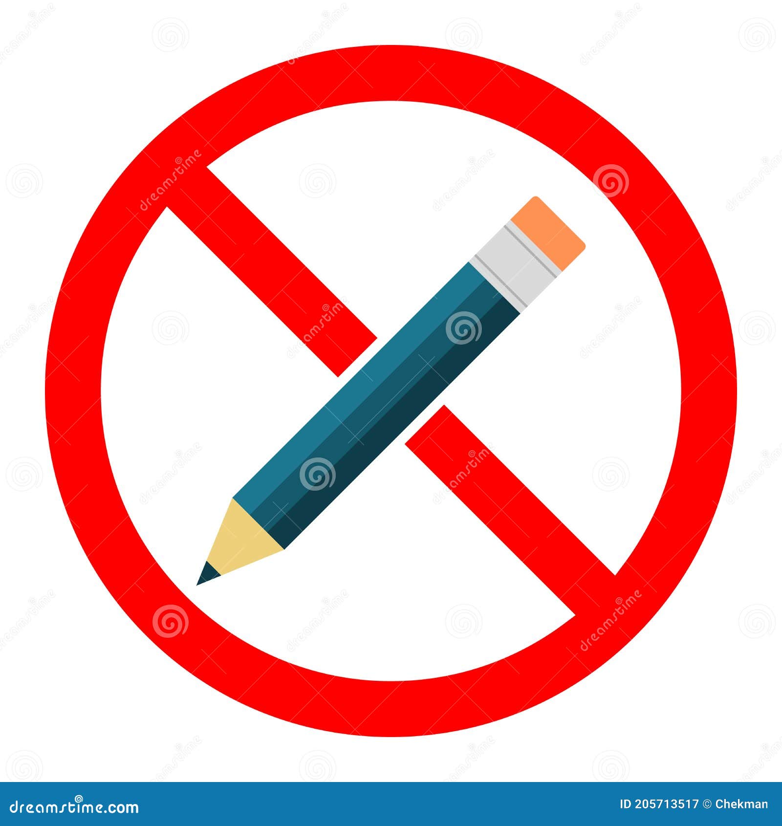 Pencil are Forbidden. Stop Pencil Icon Stock Illustration ...