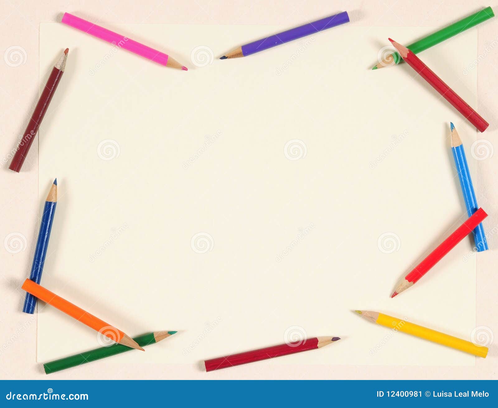 Pencil frame. stock image. Image of group, crayons, draw - 12400981