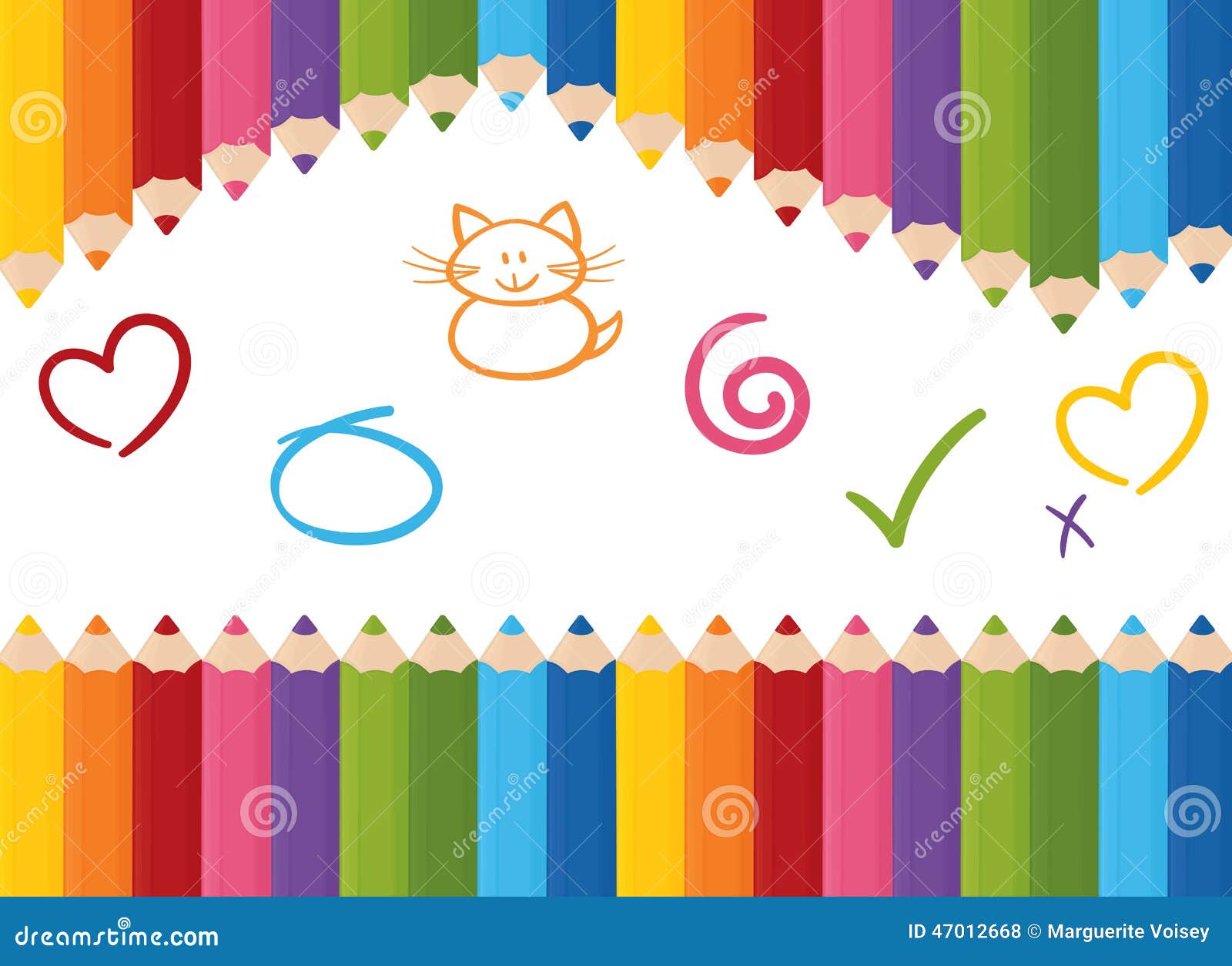 Pencil Frame stock vector. Illustration of education - 47012668