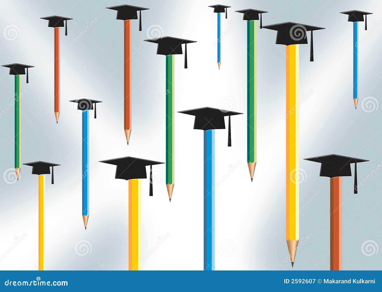 Pencil and graduate cap stock illustration. Illustration of supplies ...
