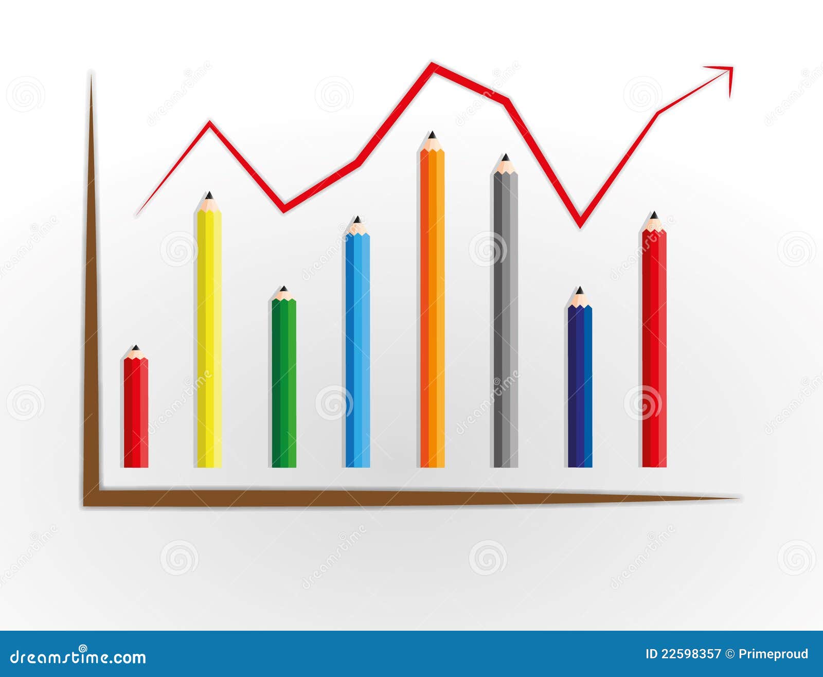 Pencil graph stock vector. Illustration of business, frame - 22598357
