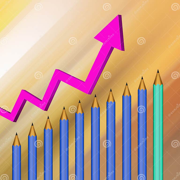 Pencil with Graph on Abstract Background Stock Illustration ...