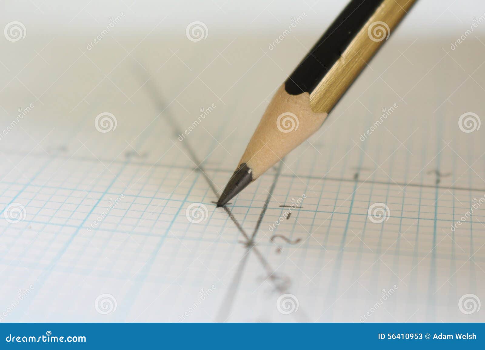 Pencil and graph stock image. Image of physics, studying - 56410953