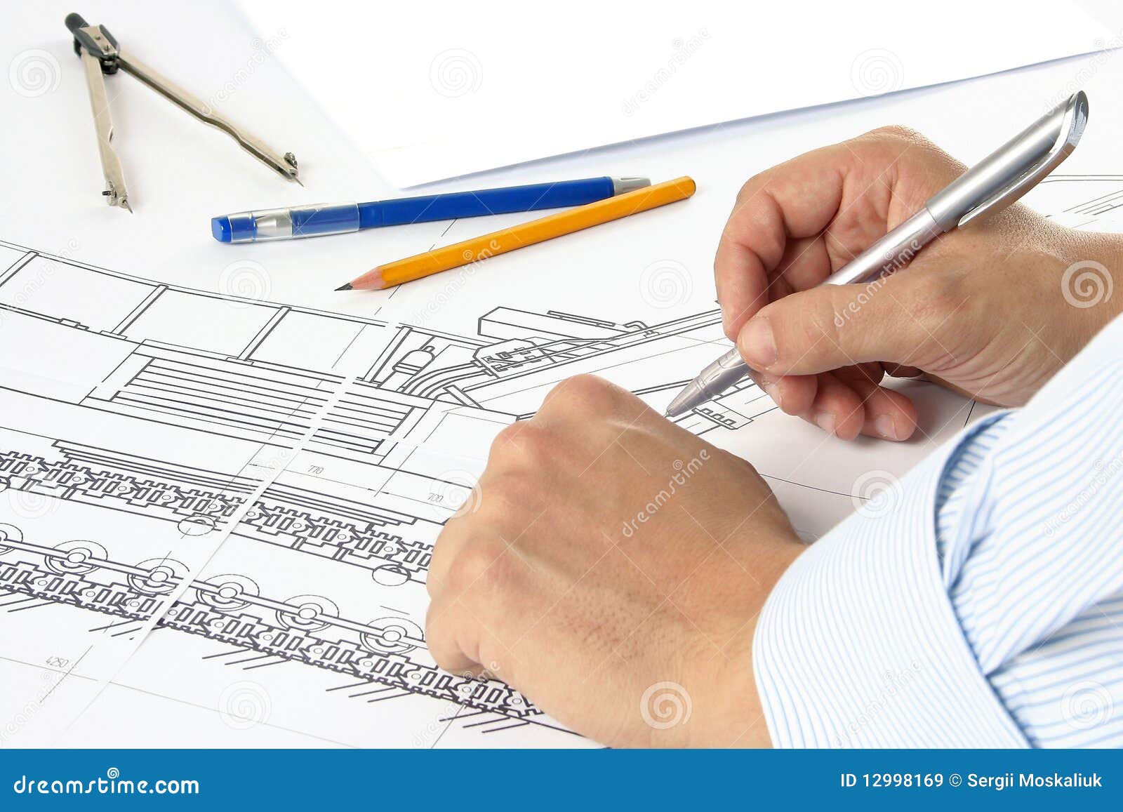Pencil and hand stock image. Image of machinist, draftsmanship - 12998169
