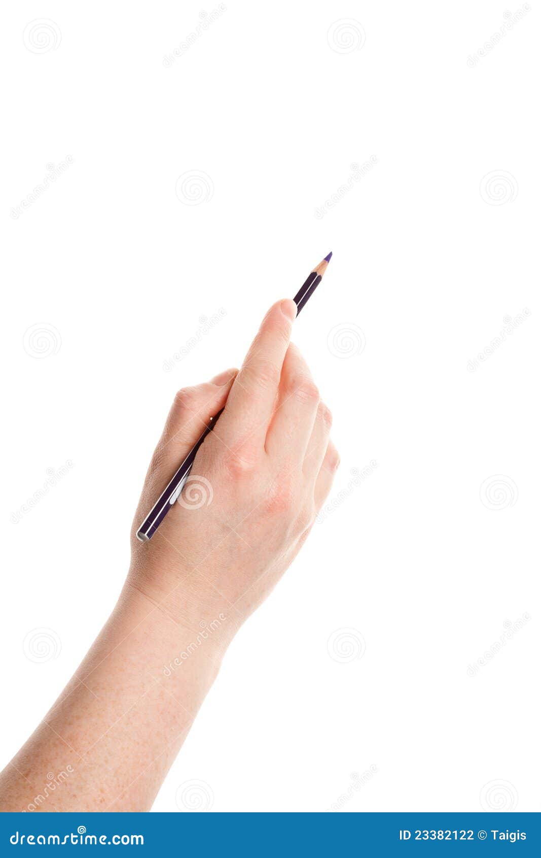 Pencil in hand stock photo. Image of sign, isolated, pencil - 23382122