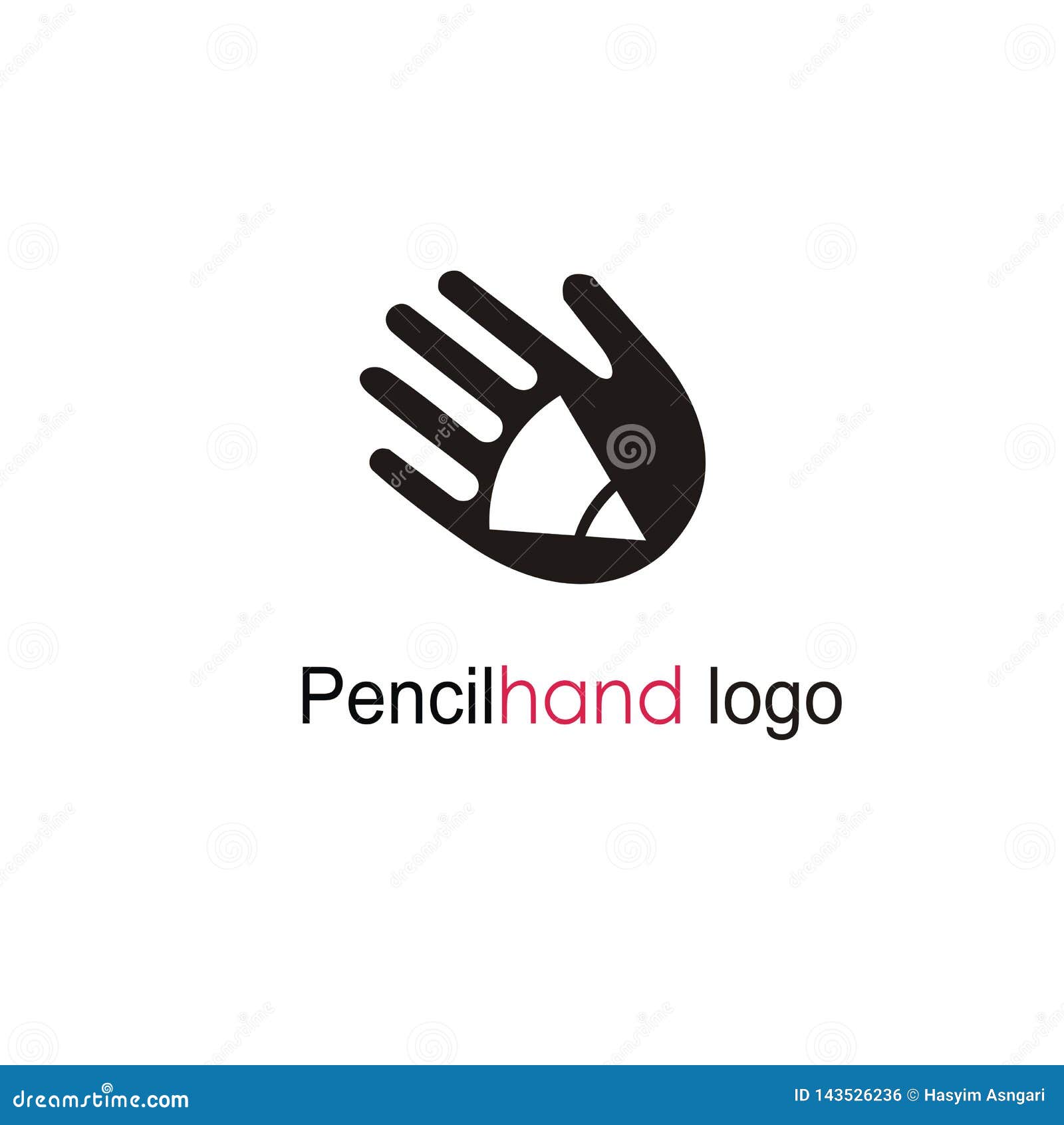 Pencil hand logo design stock vector. Illustration of company - 143526236