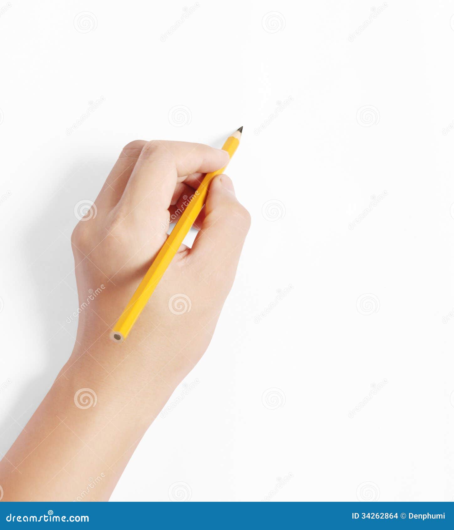 Pencil in Hand Rubber Writting Something Stock Photo - Image of ...