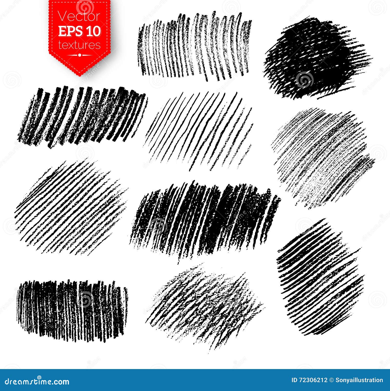Pencil hatching textures. stock vector. Illustration of sketch - 72306212