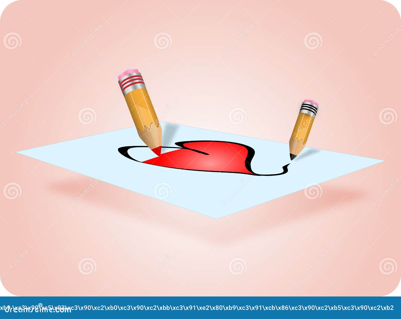 Pencil heart drawing stock illustration. Illustration of creativity ...